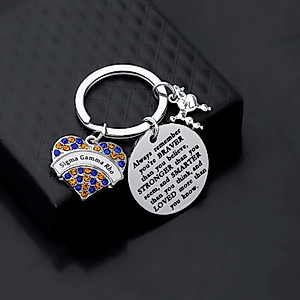 WSNANG SGRho Sorority Gift You are Braver Than You Think Keychain Greek Sorority Jewelry (SGR Always KC)