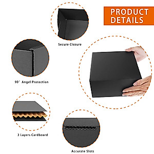 Hotyin Gift Boxes 8 x 8 x 4 Inch 10 Pack, Cardboard Gift Box with Lid, Fold Gift Boxes Bulk for Presents, Bridesmaid Proposal Gift, Wrapping, Christmas, Birthday (Matte Black)