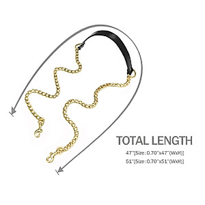 VanEnjoy Replacement Chain & Genuine Leather Shoulder Crossbody Strap (Black(with Tassel))