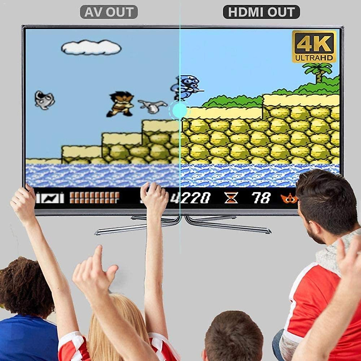 Retro Game Console, 4K HDMI HD Built-in 628 Classic Video Games USB Handheld Retro Gamepad Controller, Home HD Y2 Classic Video TV Game Box Controller