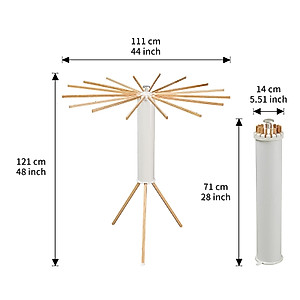 RFOUO Clothes Drying Rack Tripod,Laundry Hanger Dryer Rack,Portable Drying Rack,Foldable Drying Rack-Drying Rack Clothing Laundry Bedroom Household Wooden-16rods