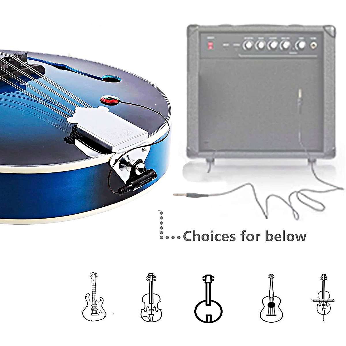 ADM Acoustic Mandolin Instrument Kit Music A Style for Kids Students Adults Wood Mandolins Beginner Set With Bag, Tuner, EQ, Strap, Strings, Picks and Hanger, Blue