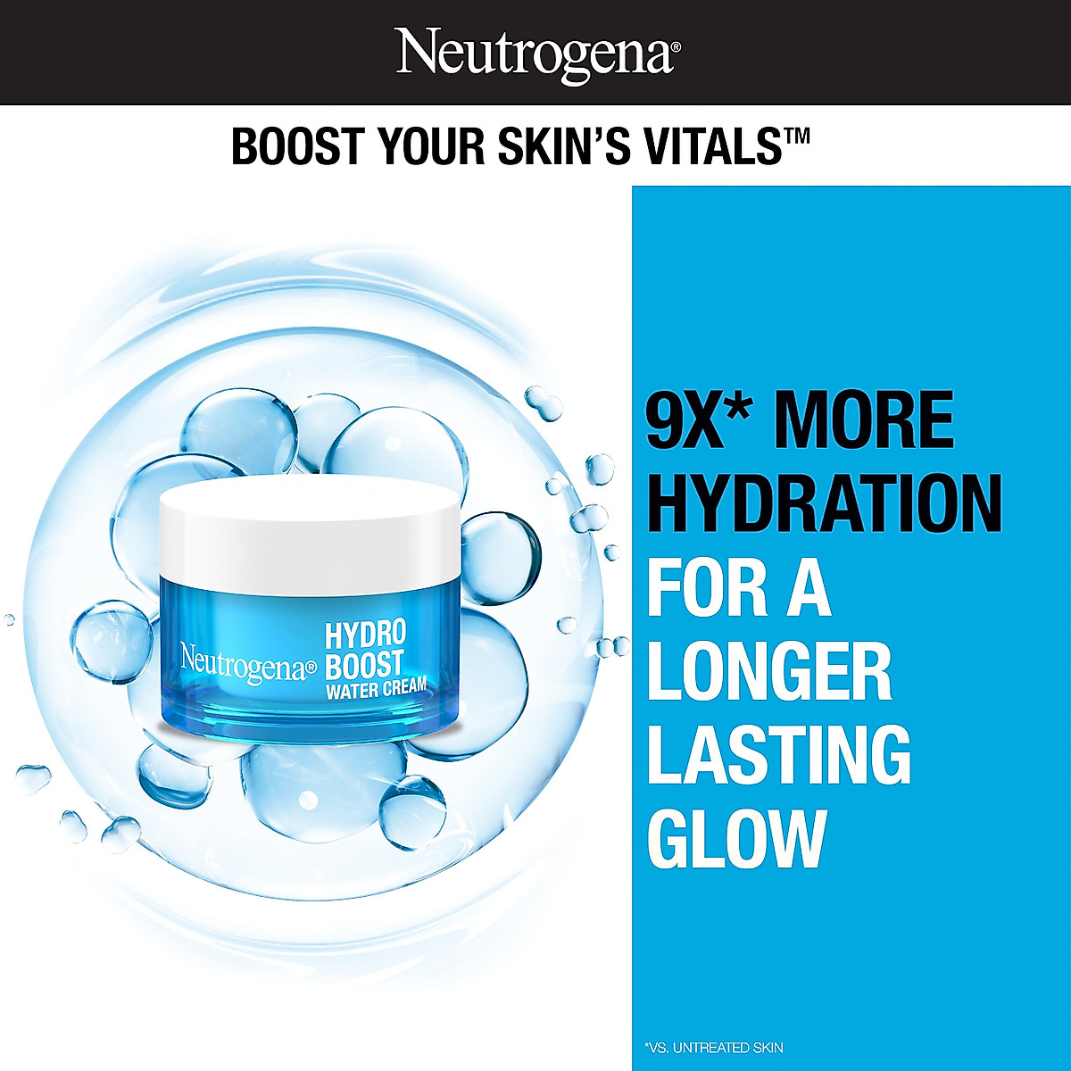 Neutrogena Skin Vitals Hydrating Duo, Hydro Boost Facial Cleanser, 7.8 fl. oz, & Hydro Boost Water Cream Face Moisturizer, 1.7 fl. oz, Fragrance Free Skincare with Hyaluronic Acid, 2 Items