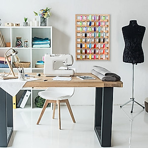 Tosnail 2 Pack 48 Spools Wooden Thread Holder, Large Thread Racks, Wall Mount Thread Storage Organizer for Sewing, Braiding and Embroidery