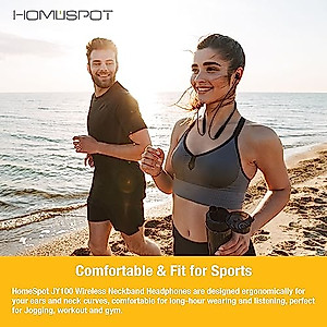 HomeSpot Neckband Wireless Earbuds [2023 Version] aptX Low Latency Bluetooth 5.1 Headphones Qualcomm® CVC™ for Gym, Running, Gaming & Meeting Compatible with iPhone, Samsung Galaxy, Google