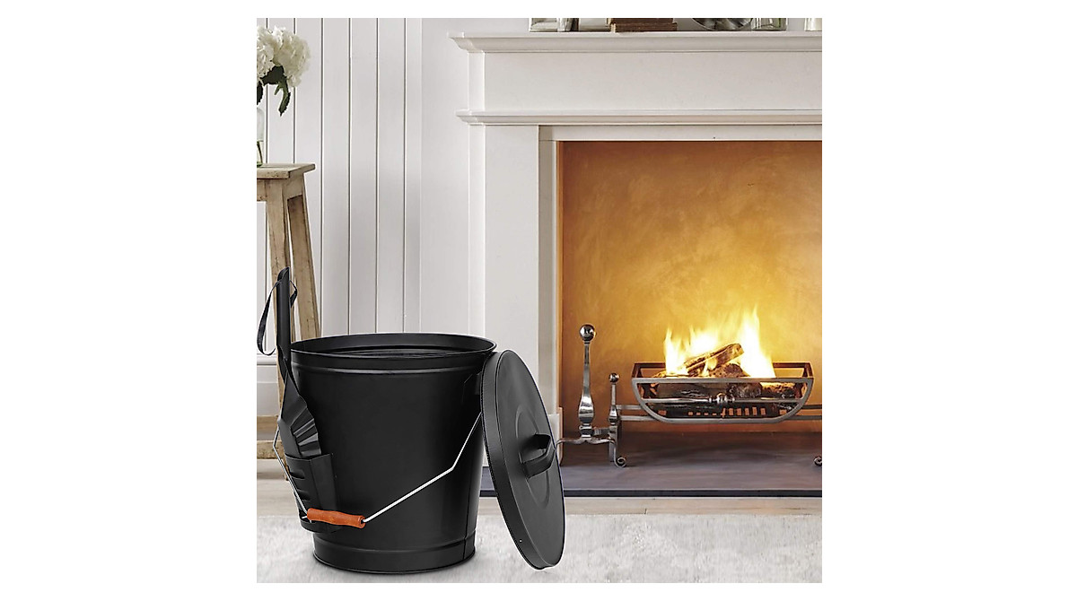 HomGarden Galvanized Metal Ash Bucket - 5.15 Gallon