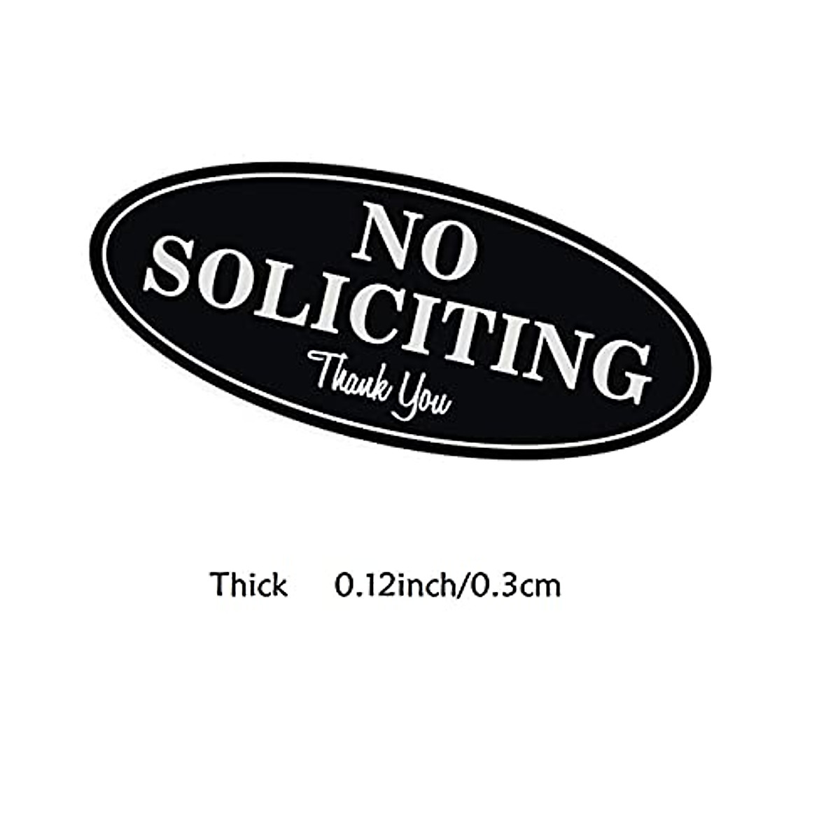 No-Soliciting Sign for House Signs for Home - Premium No Soliciting Thank You Sign for House, Durable UV and Weather Resistant 2.8" x 7", Black with White Letters (1)