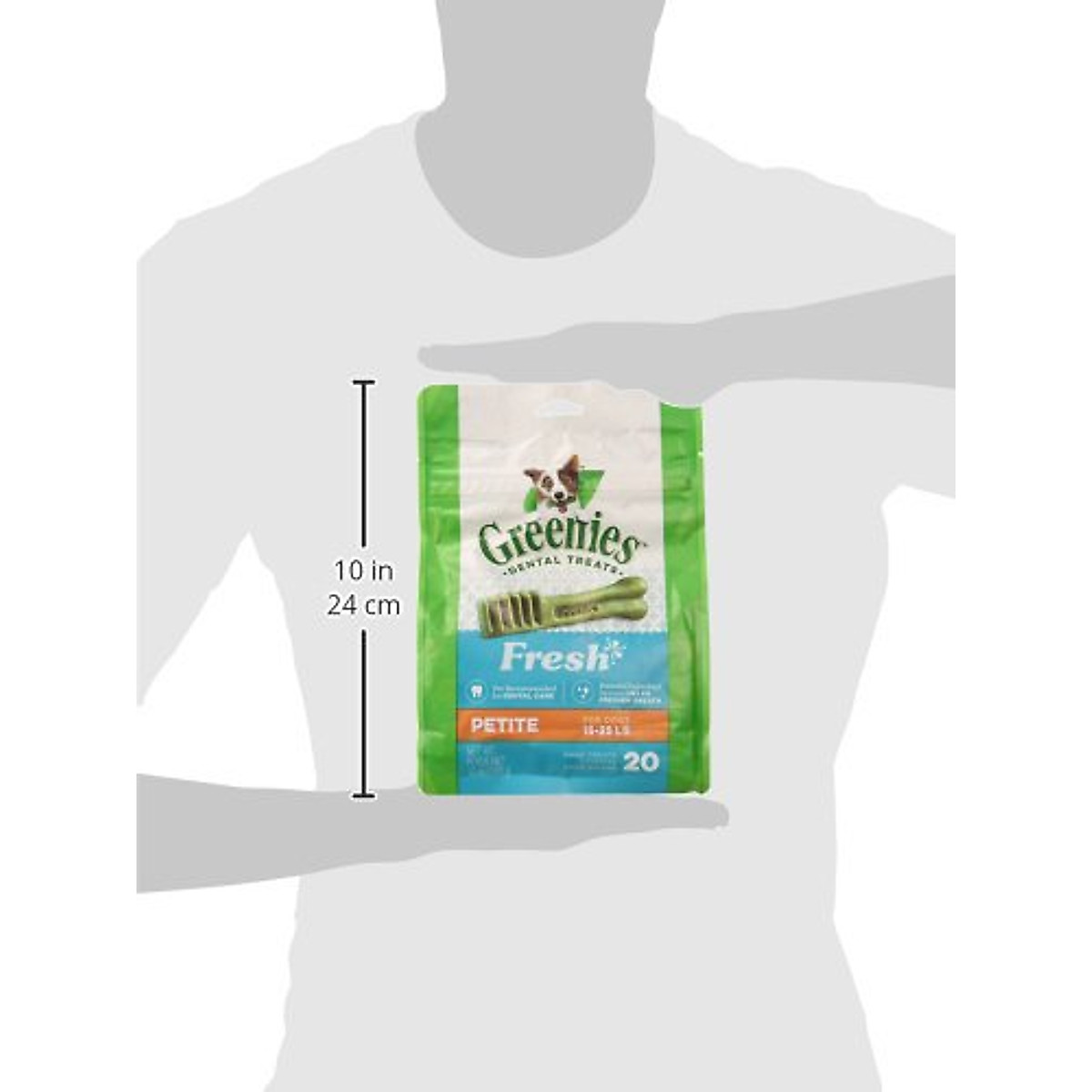 Greenies Petite Natural Dental Care Dog Treats Fresh Flavor, 12 oz. Pack (20 Treats)