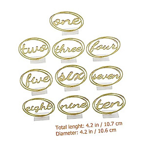 PRETYZOOM 10pcs Acrylic Seat Number Golden Acrylics Wedding Sign Table Numbers Restaurant Table Number Geometric Table Number Wedding Table Signs Circular Dining Table Garland for Table