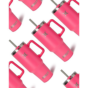 Hurley Tumbler Thermos - 40oz Double Wall Vacuum Insulated Travel Mug with Handle - BPA Free Stainless Steel Water Bottle - Leak Proof Hot and Cold Coffee Car Cup, Size 40 Ounces, Solid Candypop