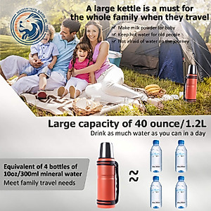 MAISON HUIS Double Wall Vacuum Water Bottle 64oz Comes with 2 Available Lids, Keeps Beverage Hot and Cold, Half Gallon 304 Food Grade Stainless Steel Water Bottle for Workout or Sports(Black)