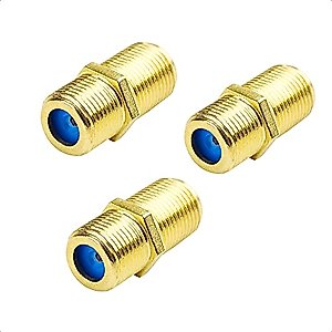 Cable Matters 3-Pack, Gold Plated Coaxial F-Type Coupler for RG6 / F-Type Coaxial RG6 Coupler
