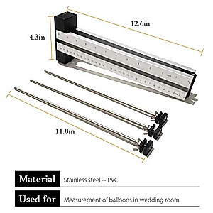 MOCOHANA Foldable Balloon Sizer Adjustable Metal Ruler Balloon Measurement Tool for Balloon Arch Kit Balloon Rings Balloon Tower Decoration
