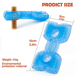 ZNOKA Pet Products Arctic Freeze Fetch Food Cooling Teether Freezable Chew Toy Bone Fit with Treats