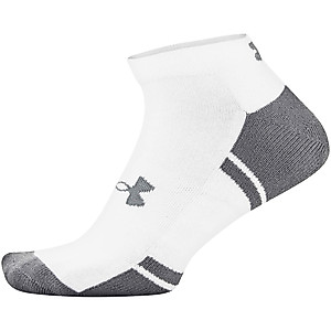 Under Armour Adult Resistor 3.0 Low Cut Socks, Multipairs, Black/White (6-Pairs), Large