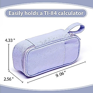 SPACEMATE Heavy Duty Canvas Pencil Case Pouch Bag - Holds 50-100 Pencils - Large Big Capacity Aesthetic Pen Case School Supplies for Girls Women Adults (Purple)