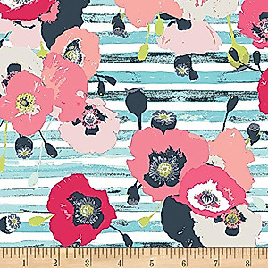 Art Gallery Fabrics Art Gallery Skopelos Paparounes Pastel Fabric, Aqua