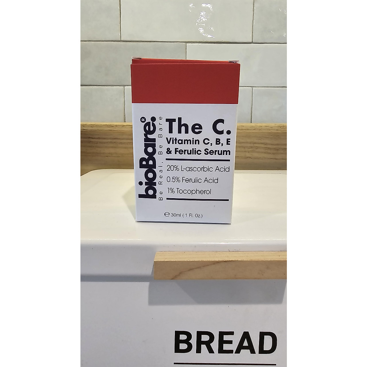 Vitamin C B E, and Ferulic Serum For Face By BioBare | 20% Pure Vitamin C W/Hyaluronic Acid | Helps Keep Skin Young, Moist, Bright & Glowing | Helps With Fine Lines, Wrinkles, Dark Spots | 1Fl Oz