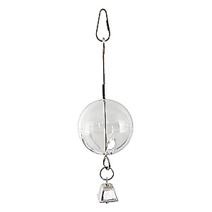 Featherland Paradise | Creative Foraging Systems Hanging Foraging Sphere & Kabob with Stainless Steel Bell, Interactive Bird Treat Toy