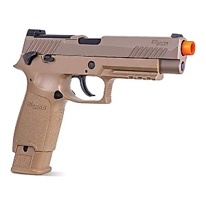 Sig Sauer Proforce 6mm BB Caliber Metal Slide Construction with Full Blow-Back Action 21rd M17 Airsoft Pistol, Coyote Tan, Green Gas Power Source