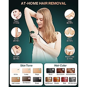 OUBABO IPL Hair Removal for Women and Man, Laser Hair Removal Device with Ice Cooling Care, at-Home Permanent Hair Reduction for Facial Armpits Legs Bikini Line Whole Body, Come with Razor and Goggles