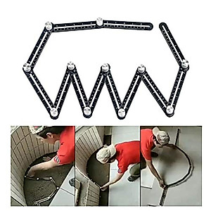 Multi Angle Measuring Ruler 12-Side Alloy Angle Finder Template Tool 12- Folding Ruler Brick Tile Wood Corner Positioning Tools