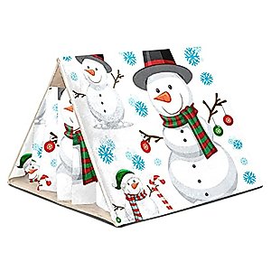 enheng Small Pet Hideout Cute Christmas Snowman on White Background Hamster House Guinea Pig Playhouse for Dwarf Rabbits Hedgehogs Chinchillas