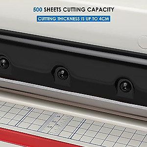 Heavy Duty Paper Cutter, 12" Guillotine Paper Cutter, Cortadora de Papel 500 Sheets Paper Trimmer with Double Safety Protection&Durable HSS Blade for Cutting Paper, Leather, PVC,Non-Woven Fabrics