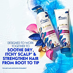 Head & Shoulders Supreme Sulfate Free Shampoo and Conditioner Set for Dry Scalp and Dandruff Treatment, Soothe and Strengthen with Argan Oil and Rose Essence, 21.2 Fl Oz