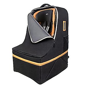 Hap Tim Car Seat Travel Bag, Padded Carseat Cover for Airplane, Portable Car Seat Carrier for Airport Essentials, Infant Car Seat Travel Backpack, Family Travel Accessories, Black（CSTB-2242）
