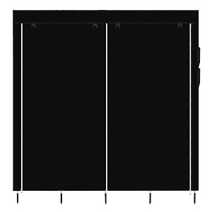 SECRET DESK 67" Wardrobe Closet for Hanging Clothes - Stand Up Closet, Pop Up Closet, Easy Lift Closet Box, Wardrobe Oversized Storage Basket, Wardrobe Closet with Drawers, Portable Wardrobe (Black)