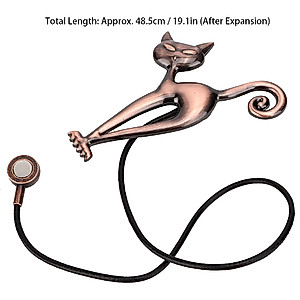 NDNCZDHC 1Pc Metal Magnetic Curtain Tiebacks, Cute Animal Cat Decorative Holder Convenient Drape Tie Backs for Draperies, Curtain Buckle Curtain Clip Bedroom Drapery Holder(Red Bronze)