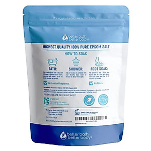 Epsom Salt 5 Lb Bulk Bag USP Grade Unscented with Bamboo Scoop