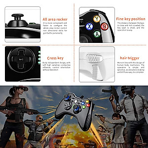Wired PC Game Controller,Video Game Gamepad,with Dual-Joystick,Vibration Motors,7.2 feet USB Cable,Compatible with PC Windows,PS3,Android TV Box (Black)