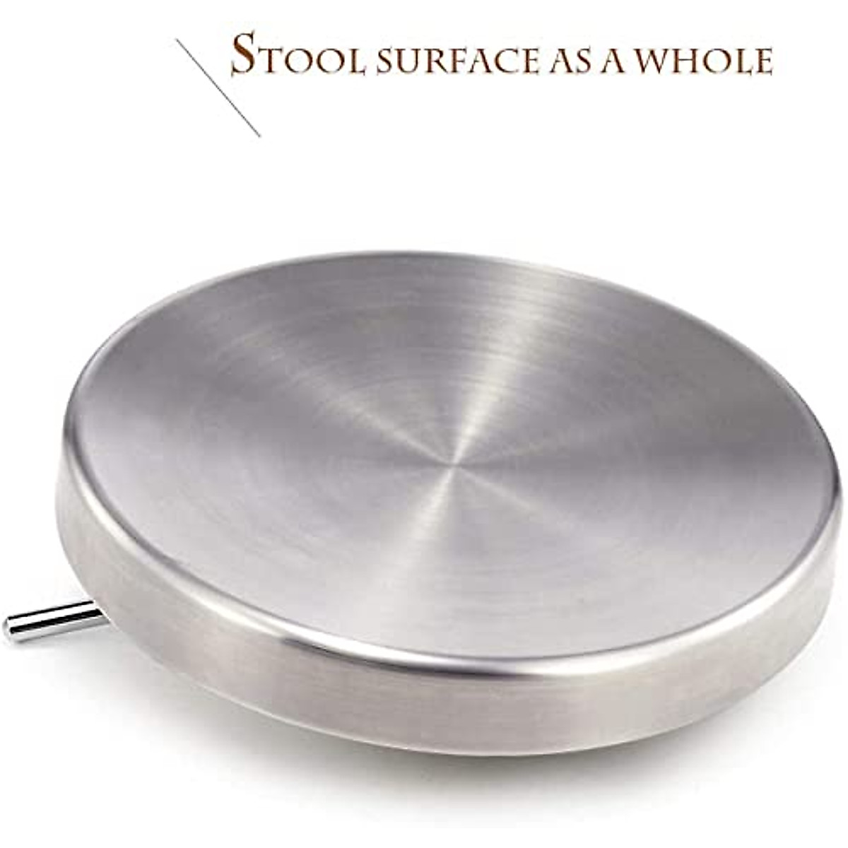 Swivel Bar Stool Eyelash Stool with Wheels，Hair Salon Stool with Silver Stainless Steel Seat，Adjustable Height 40-54 cm，Supported weight 160 Kg，Saddle Bar Stoolfor Salon Spa Massage Tattoo Hairdressin