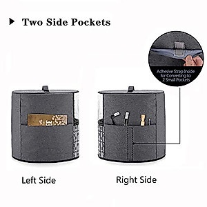 Yarwo Coffee Maker Dust Cover Compatible with Keurig K-Classic and K-Select, Visible Coffee Machine Cover with Pockets and Top Handle, Gray with Arrow