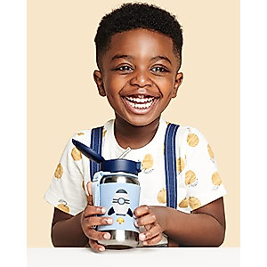 Skip Hop Toddler Sippy Cup with Straw, Sparks Stainless Steel Straw Bottle, Rocket