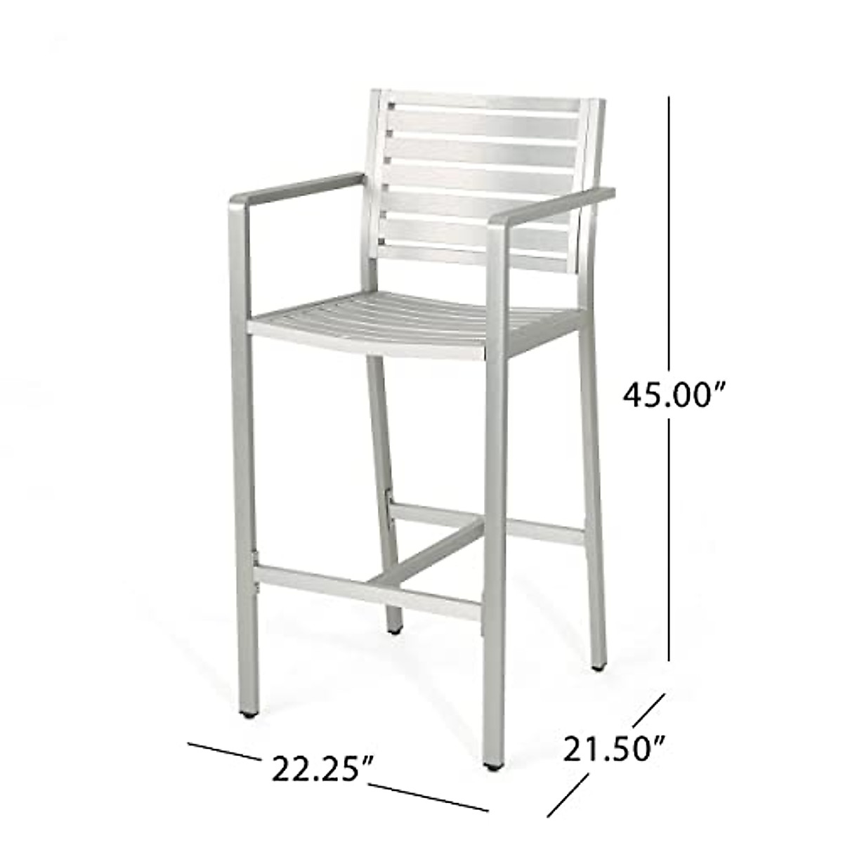 Christopher Knight Home Tammy Coral Outdoor Silver Rust-Proof Aluminum 29.50 Inch Barstools (Set of 4)