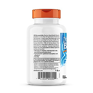 Doctor's Best Multi-Vitamin, Formulation Fully Optimized for Absorption, Vitamins, Minerals, Antioxidants & Nutrients, Vegan, Gluten Free, 90 Veggie Caps
