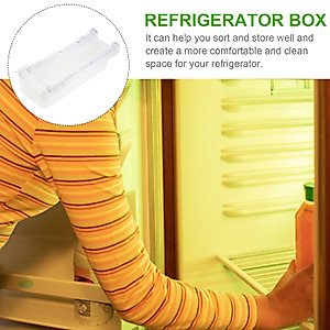 1pc Refrigerator Storage Box Crisper Tray Chillpod Organizadores Fresh Orginizer Drawer Design Tidy Refrigerator Square Freezer Fridge Cabinet Organizer Container Pp White