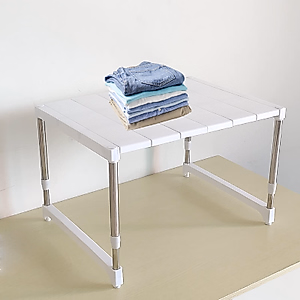 HDAIUCOV Upgraded Tension Shelf, Expandable Cabinet Organizer,Adjustable Height Shelves,Locker Shelf, Cabinet Pantry Shelf,Organization and Storage for Kitchen/Bathroom/Closet 1pcs