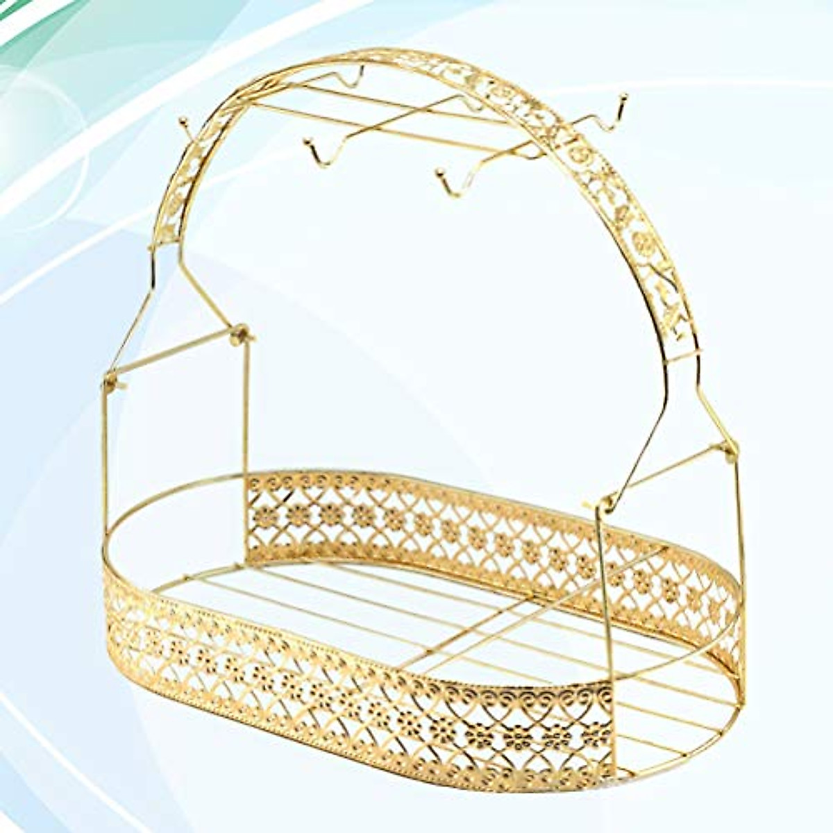 Operitacx Coffee Mug Holder with Saucer Organizer Cup Drying Rack 6 Cup Hooks Drainer Organizer Mug Tree Drinking Glass Holder Stand Mug Drainer Tray for Cups Mugs Cup Stand