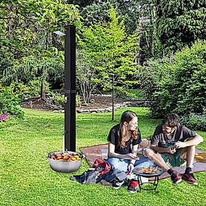 AMGYM Outdoor Solar Shower 11 Gallon Solar Heated Outdoor Shower with Rain Shower & Foot Shower for Outdoor Backyard Garden Pool Beach