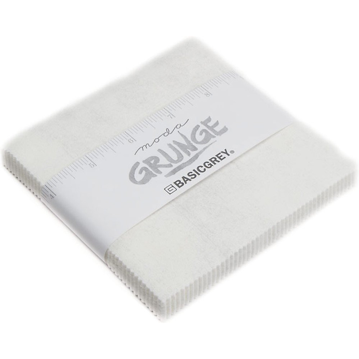 Grunge White Paper Charm Pack by BasicGrey; 42-5 Inch Precut Fabric Quilt Squares