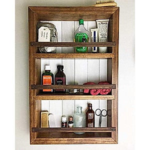 Mansfield Cabinet No. 101 - Solid Wood Spice Rack Cabinet Aged Barrel/Black