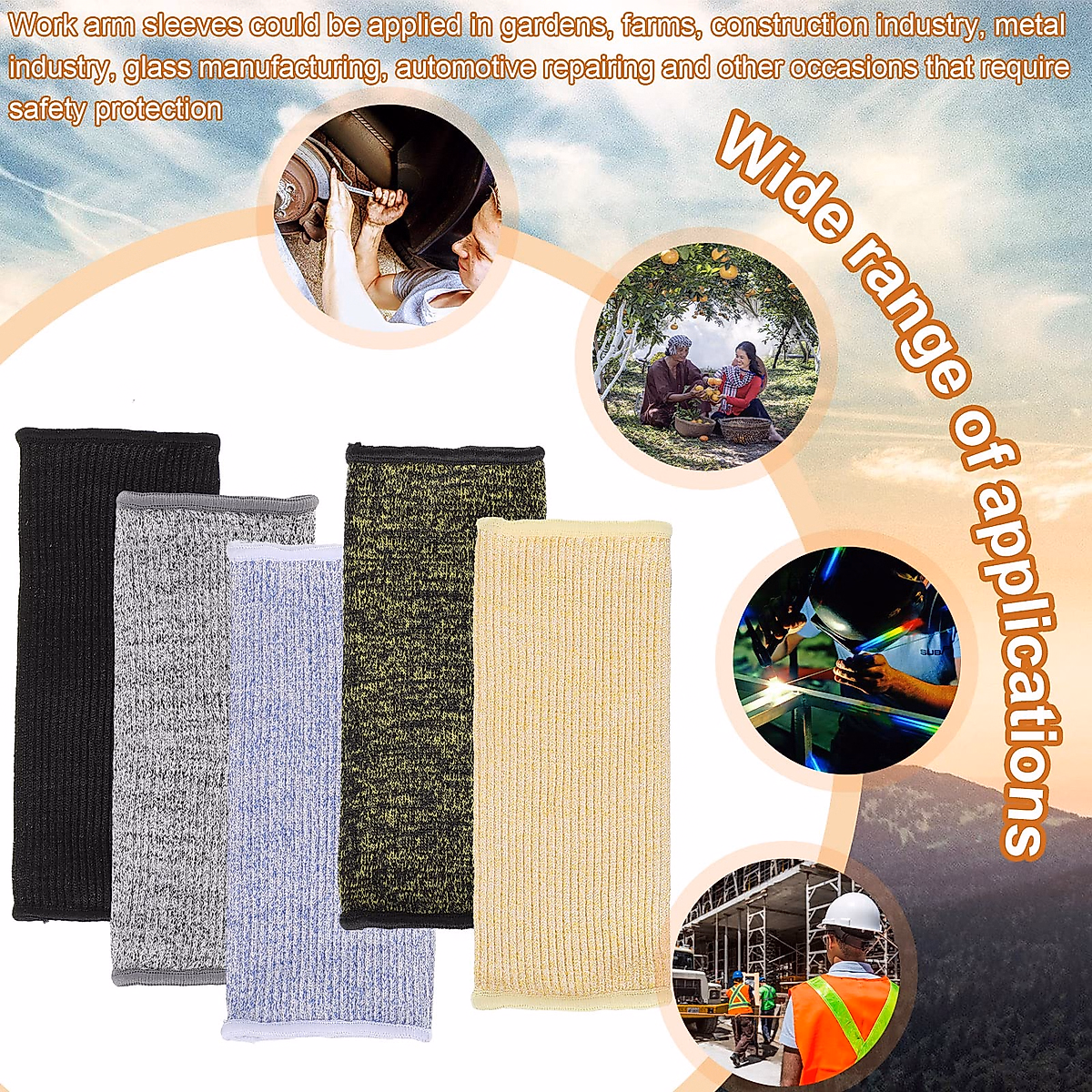 SATINIOR 5 Pairs Cut Burn Resistant Sleeves Arm Protection Sleeves Forearm Arm Protectors Thin Skin Bruising Arm Guards(Multicolored)