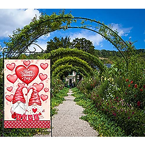 Akeydeco Valentine's Day Flag,28x40 Inch Valentine's Heart Garden Flag with Two Grommets Double Sided Printing 2 Layer Burlap Valentine Flags for Your Valentine's Day Decoration