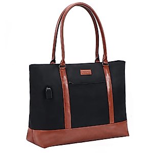 ANKUER Laptop Tote Bag for Women：Work Tote Bag Fits 15.6 Inch Laptop Shoulder Bag with USB Charging Port College Tote Computer Tote Bags for Travel (Grey)