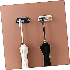 MOLUCKFU 4pcs Wall Mounted Mop Holder Broom Hooks Wall Mount Clothing Rack Storage Wall Shelves Broom Gripper Wall Mount Broom Holder Wall Mount Self Adhesive Mop Rack Storage Hooks Blue