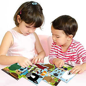 Horse Race 36Pcs Make a Horse Stickers for Kids, Make-a-Face Sticker Derby Party Supplies DIY Horse Face Fun Match Sticker Craft Game Race Horse Game Kids Baby Shower Game Birthday Party Gift